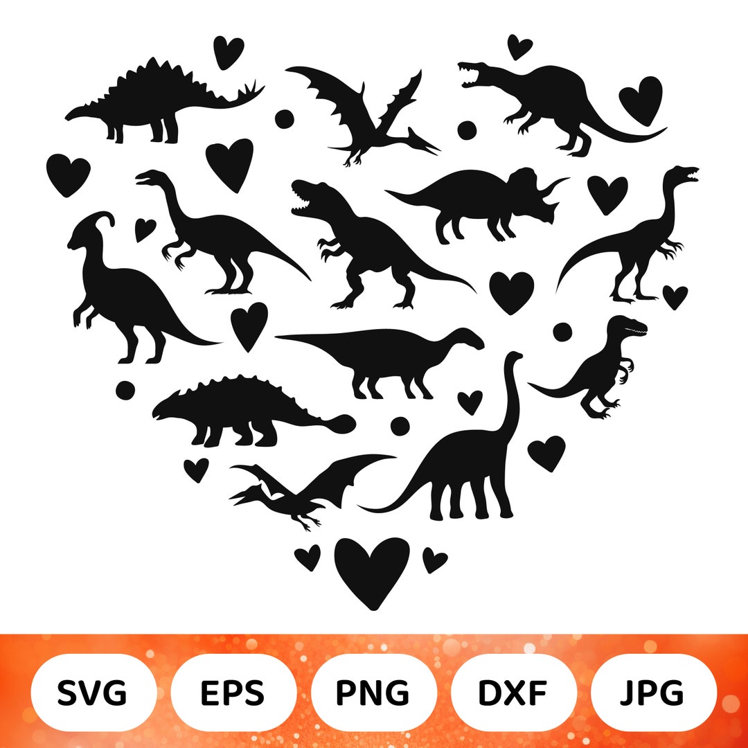 Dinosaur Heart Svg, Valentine Dinosaur Svg, Dinosaur Svg, Kids Shirt ...