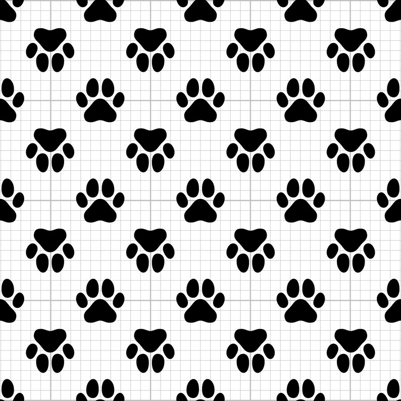 10 Paw Seamless Pattern Svg, Paw Prints Svg, Dog Paw Print Svg, Puppy ...