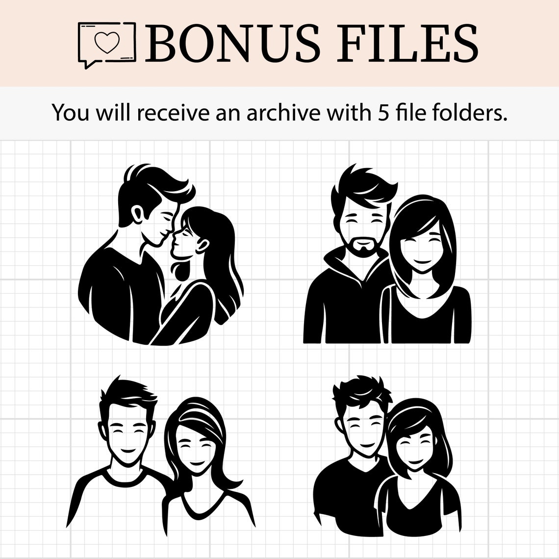 Couple SVG Bundle, Love Svg, Couple Silhouette, Couple Clipart, Wedding ...