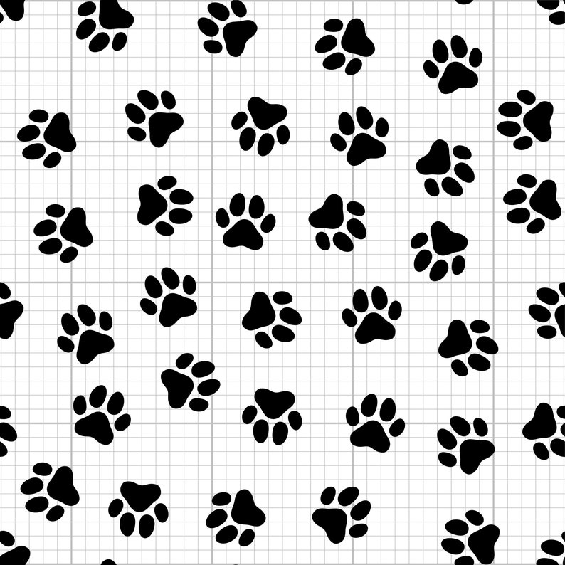 10 Paw Seamless Pattern Svg, Paw Prints Svg, Dog Paw Print Svg, Puppy ...