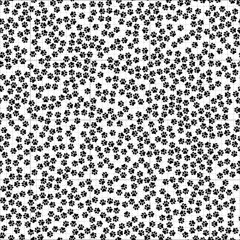 10 Paw Seamless Pattern Svg, Paw Prints Svg, Dog Paw Print Svg, Puppy ...