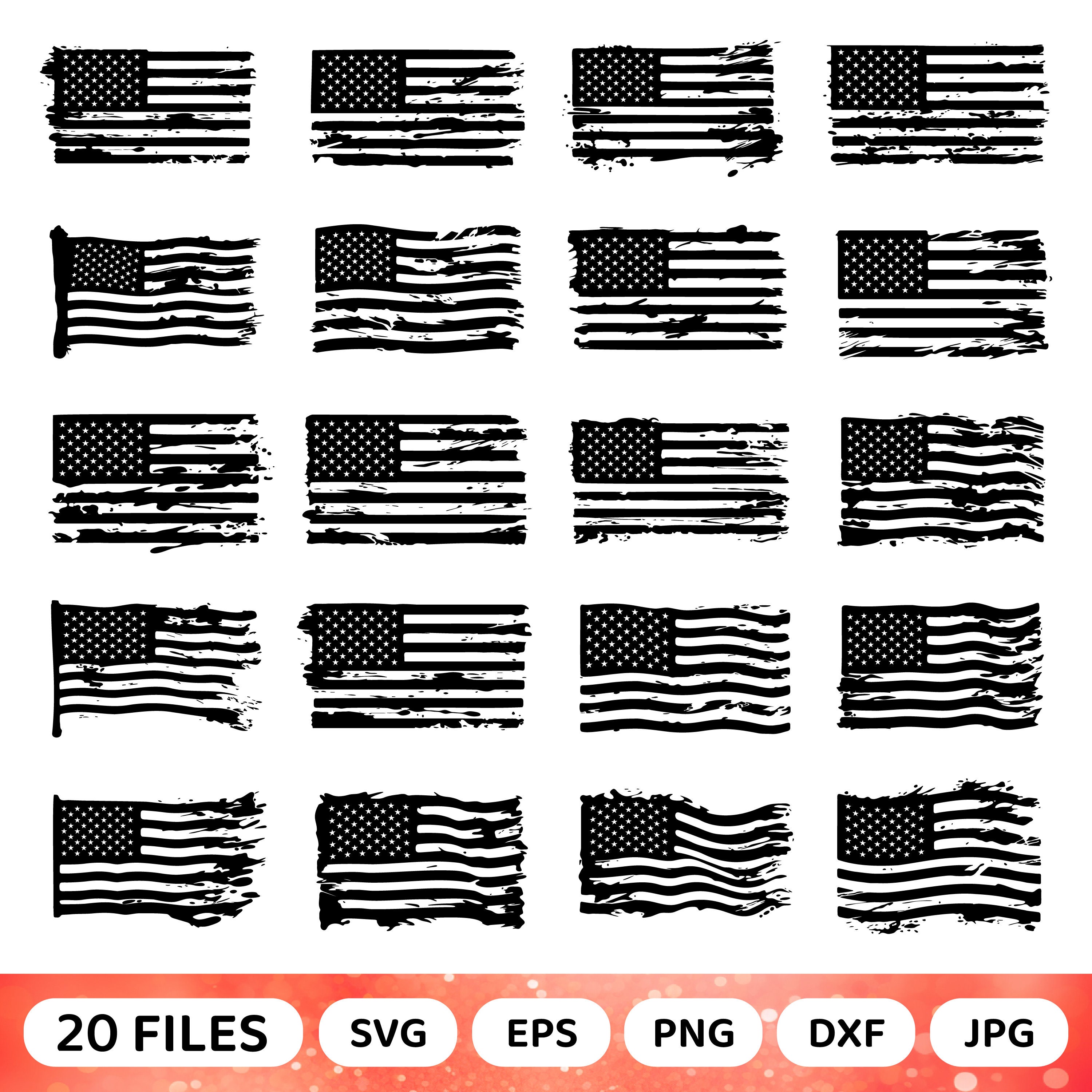 Distressed USA Flag Svg, American Flag Svg, 4th of July Svg, Patriotic ...