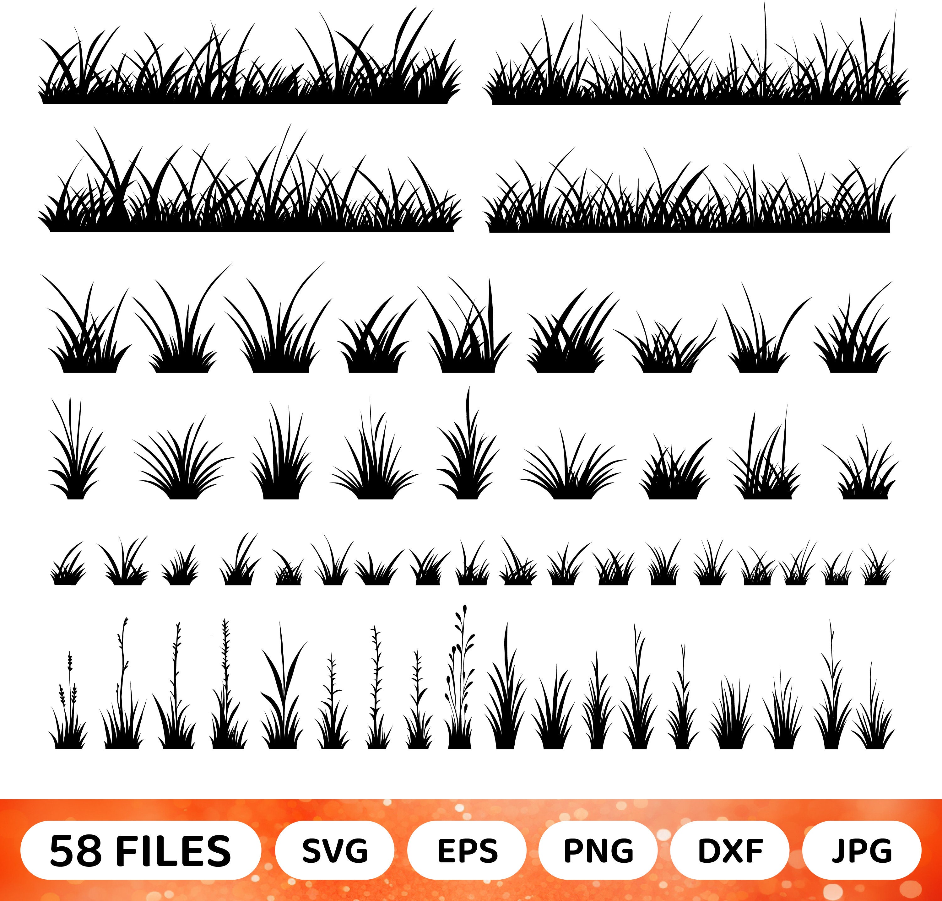 Grass Svg Bundle, Grass Cricut, Grass Clipart, Grass Svg Cut Files ...