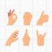 Cartoon Hands Bundle Svg, Gestures Svg, Hands Clip Art, Counting Hands ...