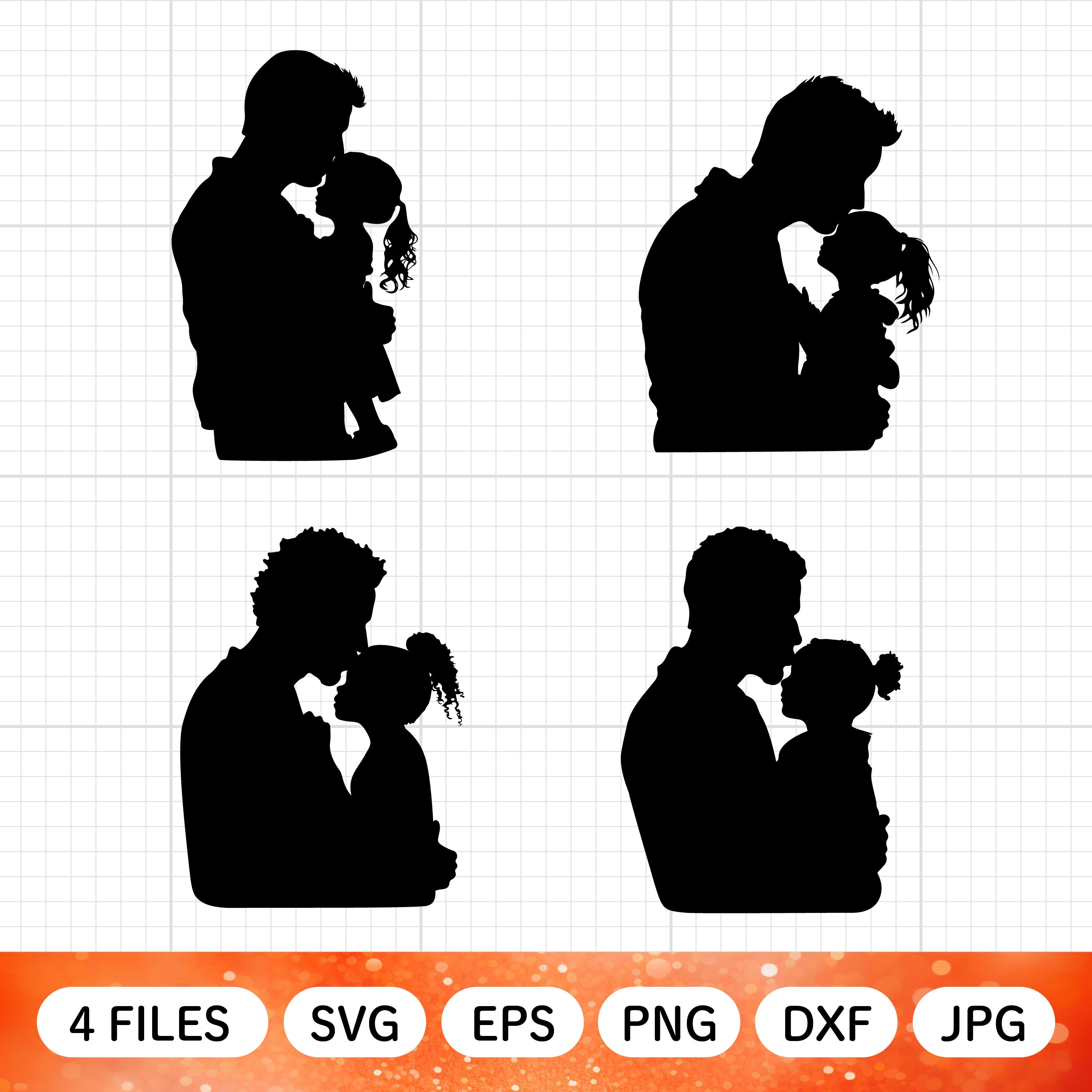 Dad Silhouette Svg, Father and Daughter Svg, Father's Day Svg, Dad Svg ...