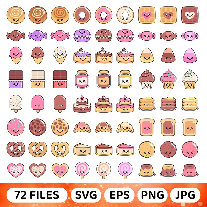 Kawaii Food Clipart - Etsy