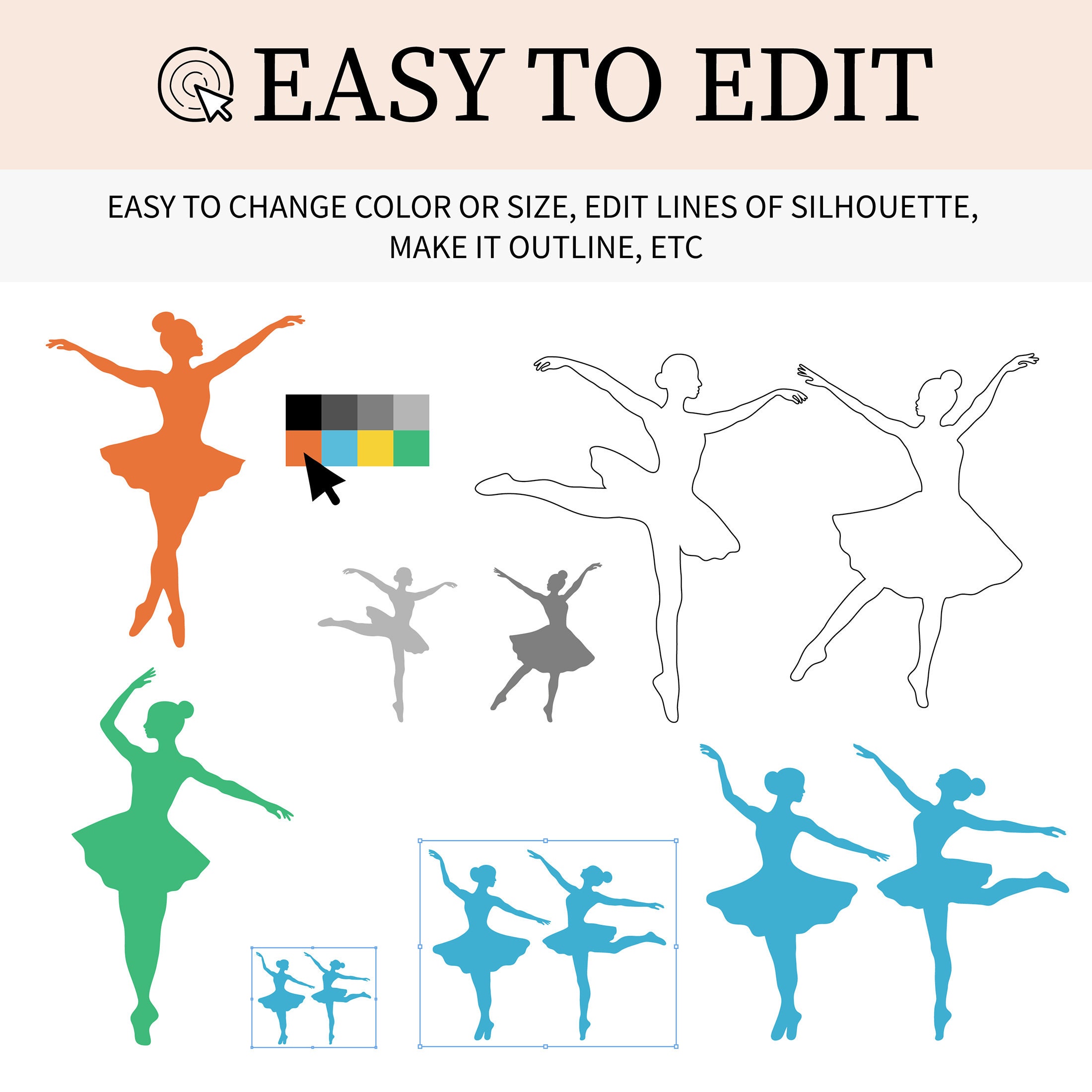 20 Ballerina Silhouette, Ballet Bundle Svg, Ballerina Cut File ...