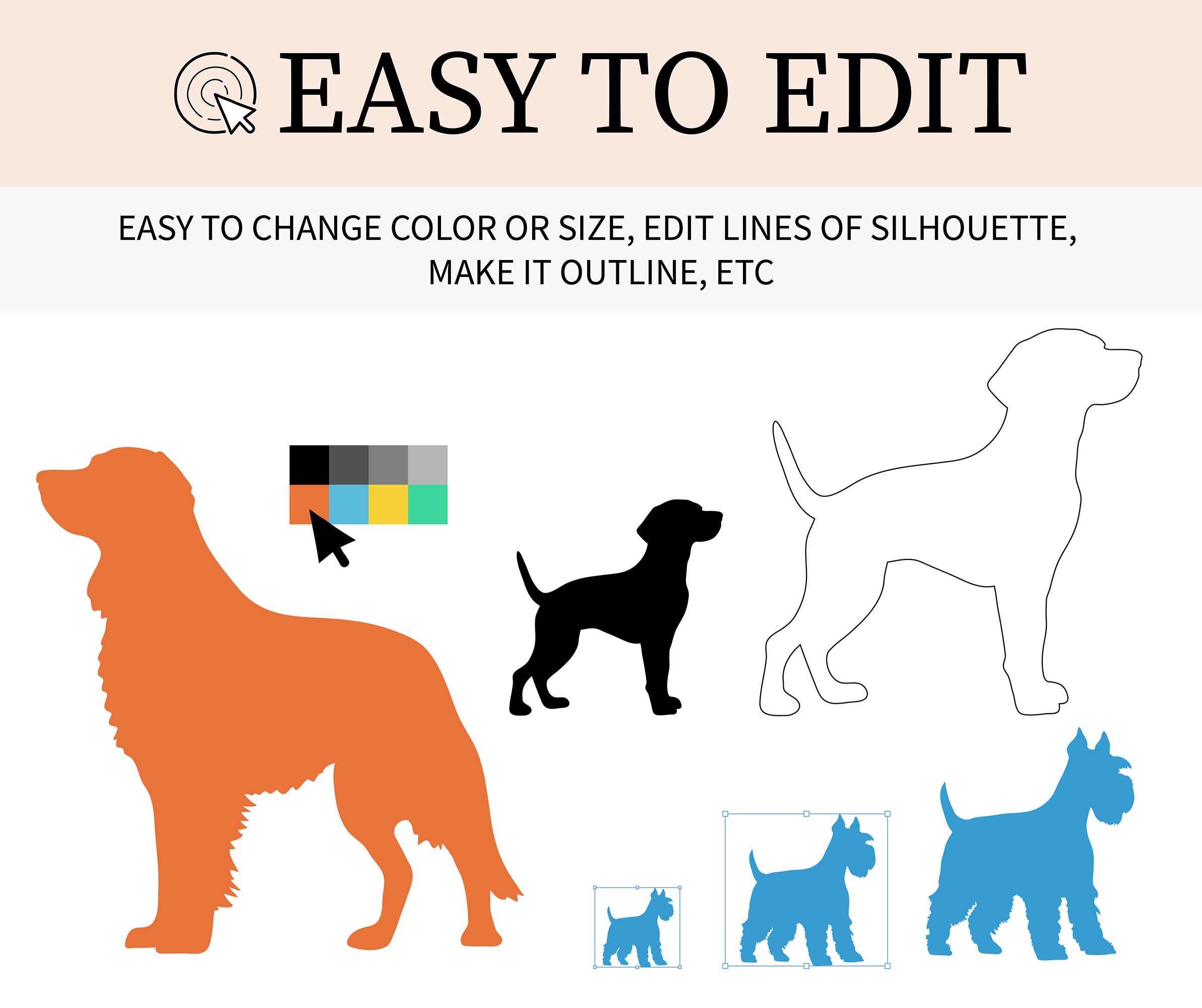 56 Dog Breed Silhouette Bundle, Dog Silhouettes Svg, Dog Breed Svg, Dog ...