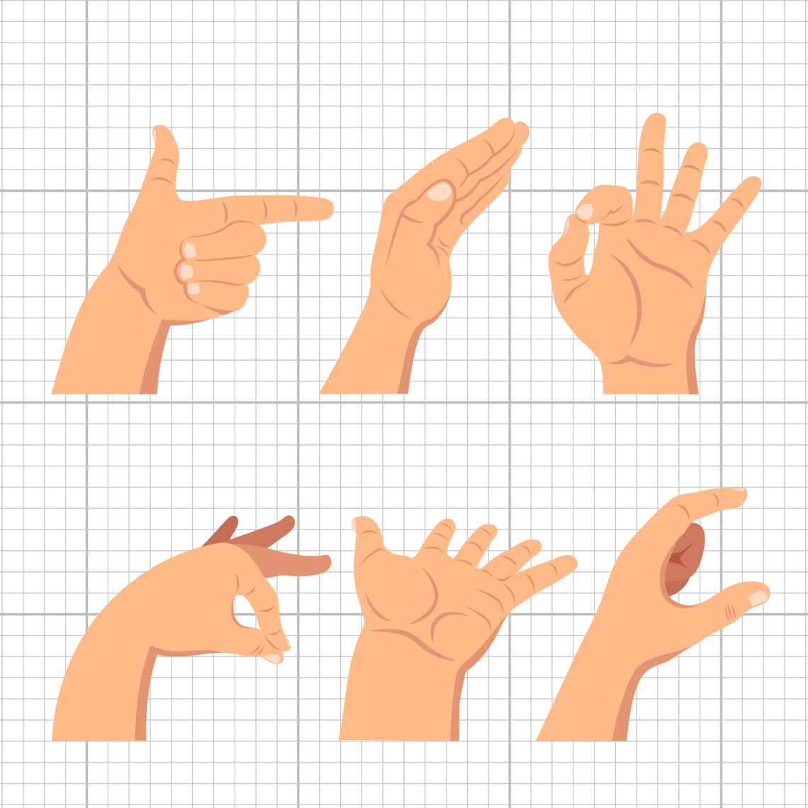 Cartoon Hands Bundle Svg, Gestures Svg, Hands Clip Art, Counting Hands ...