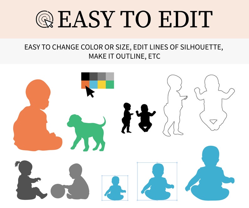 Baby Silhouette Bundle SVG, New Born Baby Svg, Newborn Bundle Svg, Baby ...