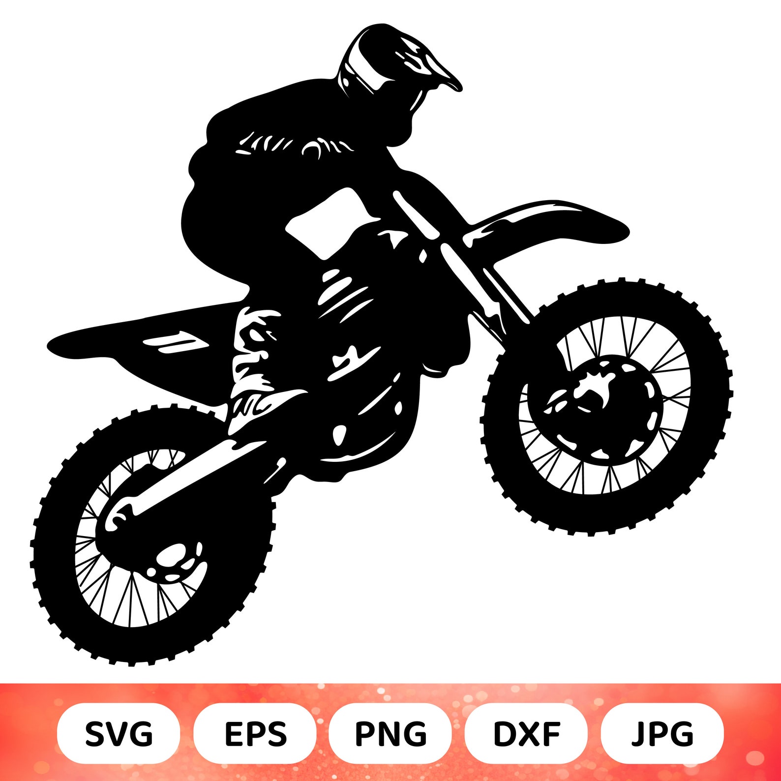 Motocross Rider Svg, Dirtbike Svg Silhouette, Vector Cut File for ...