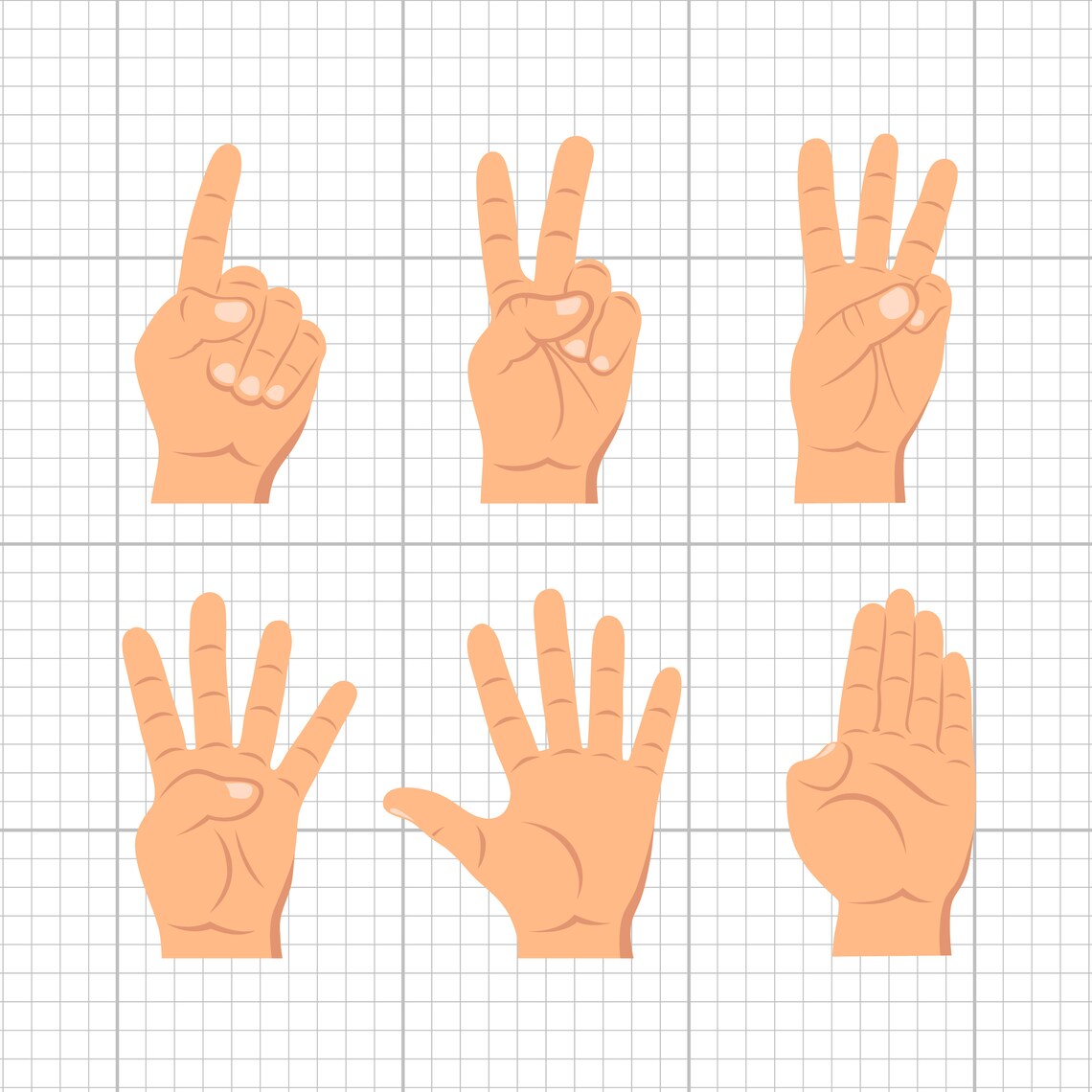 Cartoon Hands Bundle Svg, Gestures Svg, Hands Clip Art, Counting Hands ...