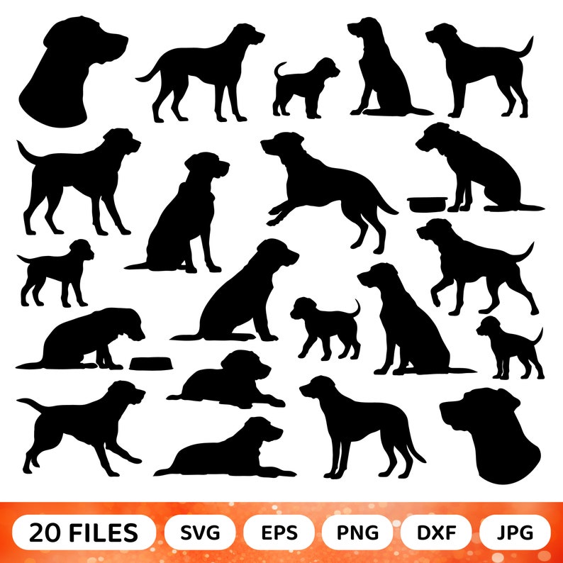 Labrador Bundle Svg, Dog Silhouette, Lab Svg, Dog Clipart, Labrador ...