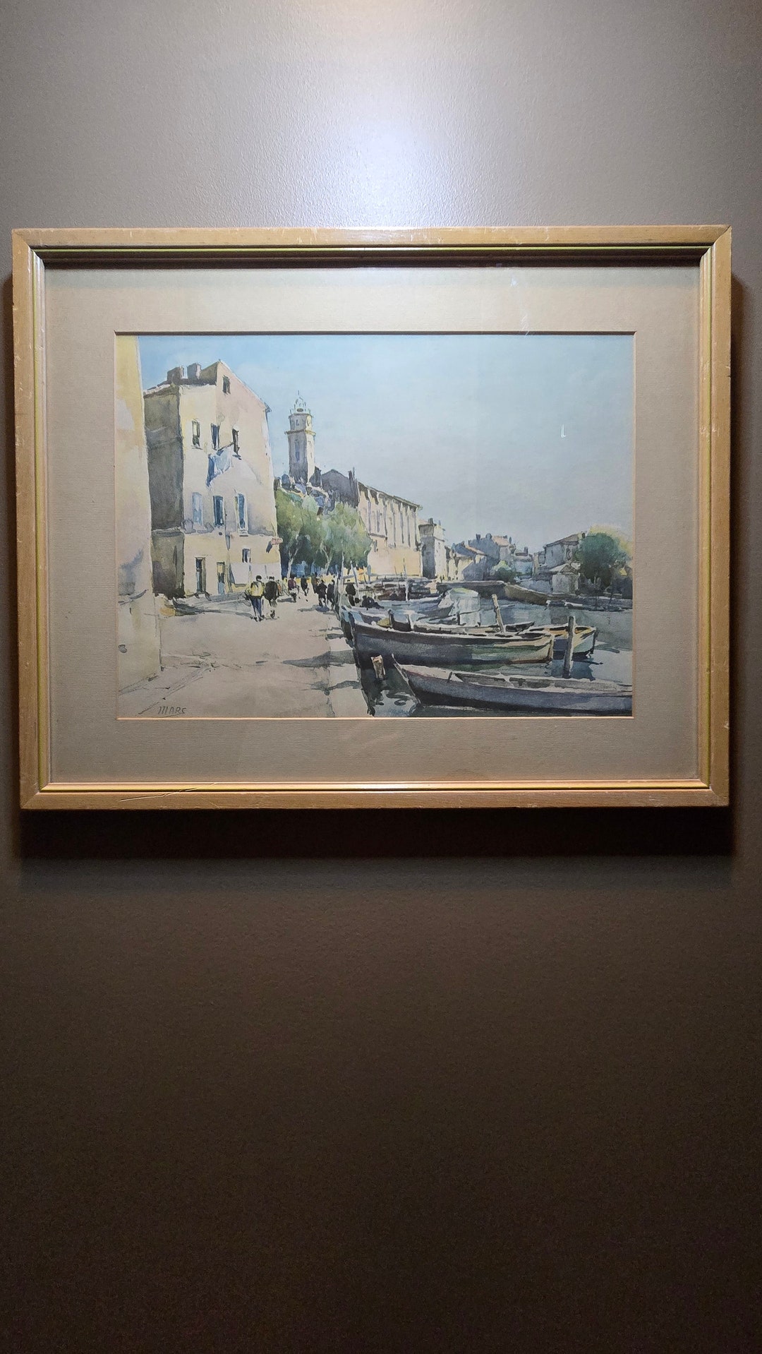 Ethel Mars RARE Early 20th Century Original French Riviera Watercolor ...