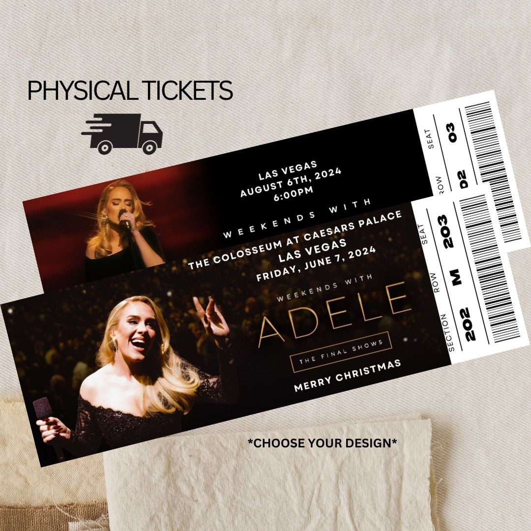 Adele Weekends With Adele Physical Ticket Concert Ticket - Etsy
