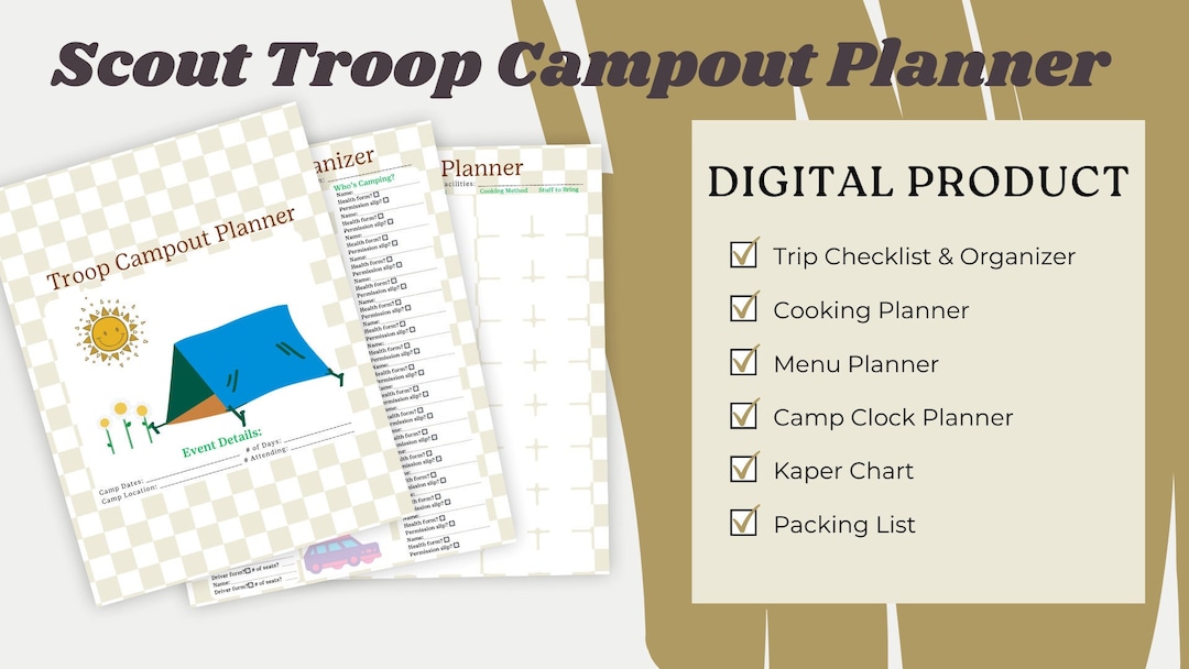 Printable Campout Planner for Scout Troops - Digital File - Etsy