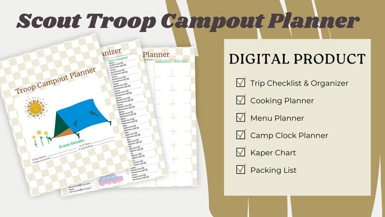 Printable Campout Planner for Scout Troops - Digital File - Etsy