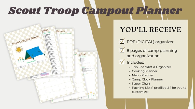 Printable Campout Planner for Scout Troops - Digital File - Etsy