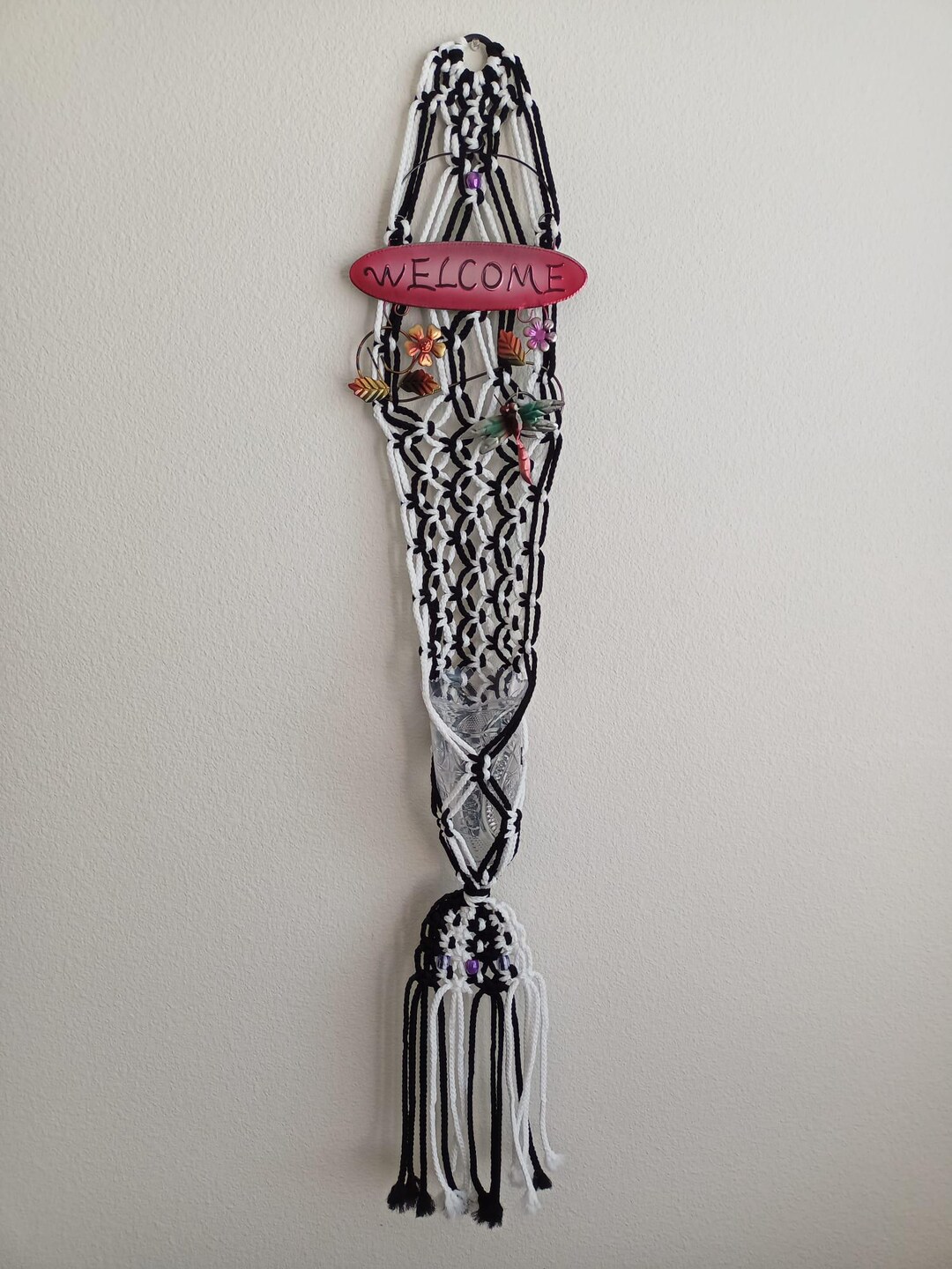Welcome Sign Macrame Wall Plant Hanger - Etsy