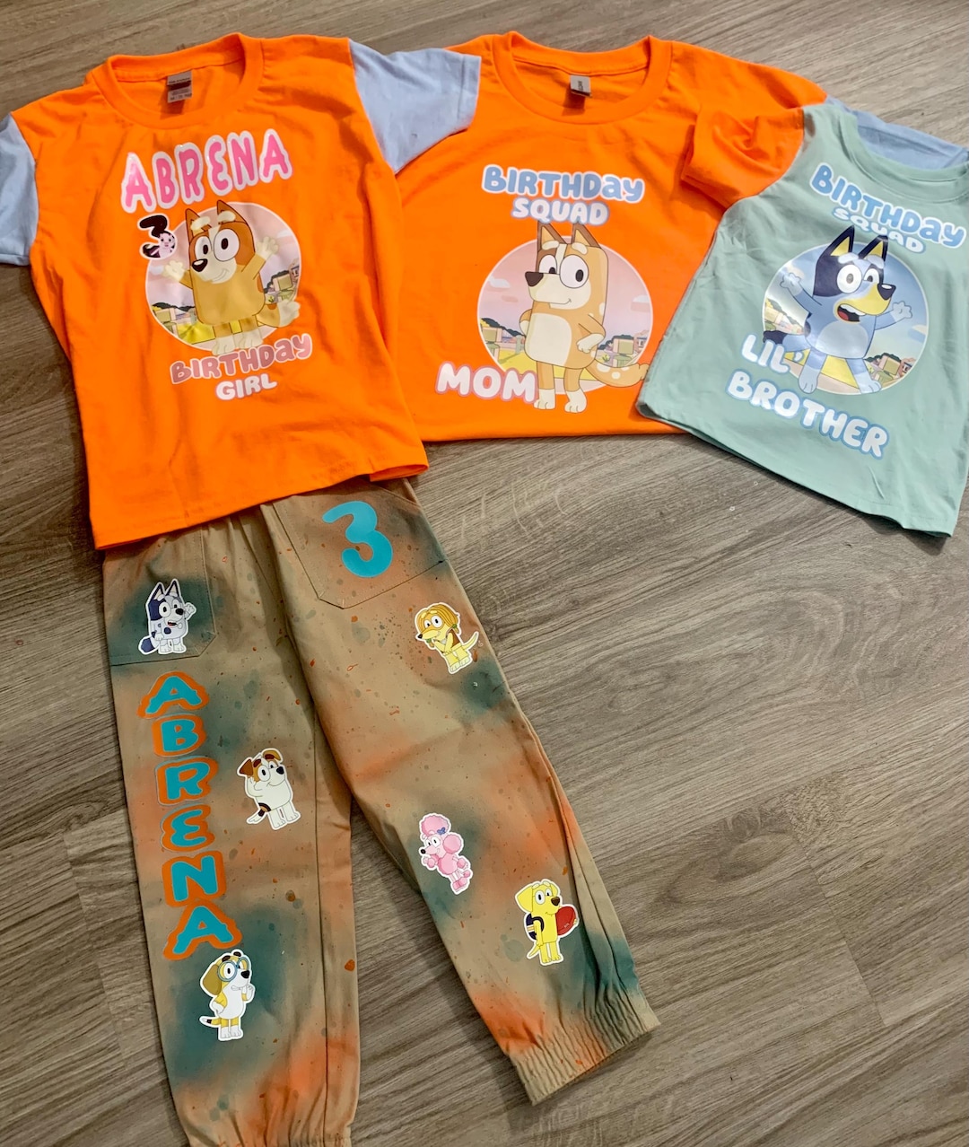 Bluey Custom Birthday Outfit/baby Toddler Birthday/ Bluey Pants/ Bluey ...