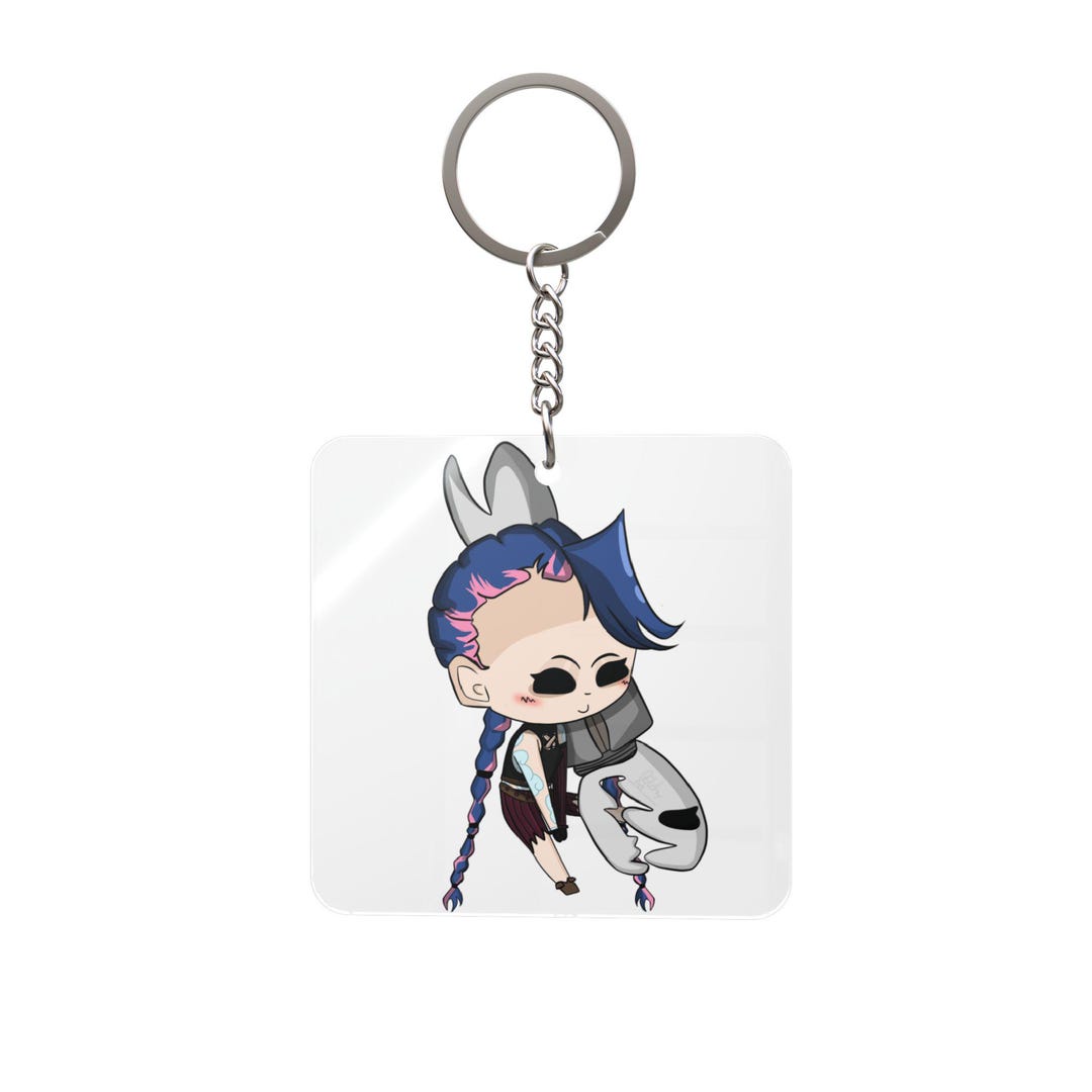 Chibi JINX ARCANE L Character Square Keychain | Acrylic Anime Charm - Etsy