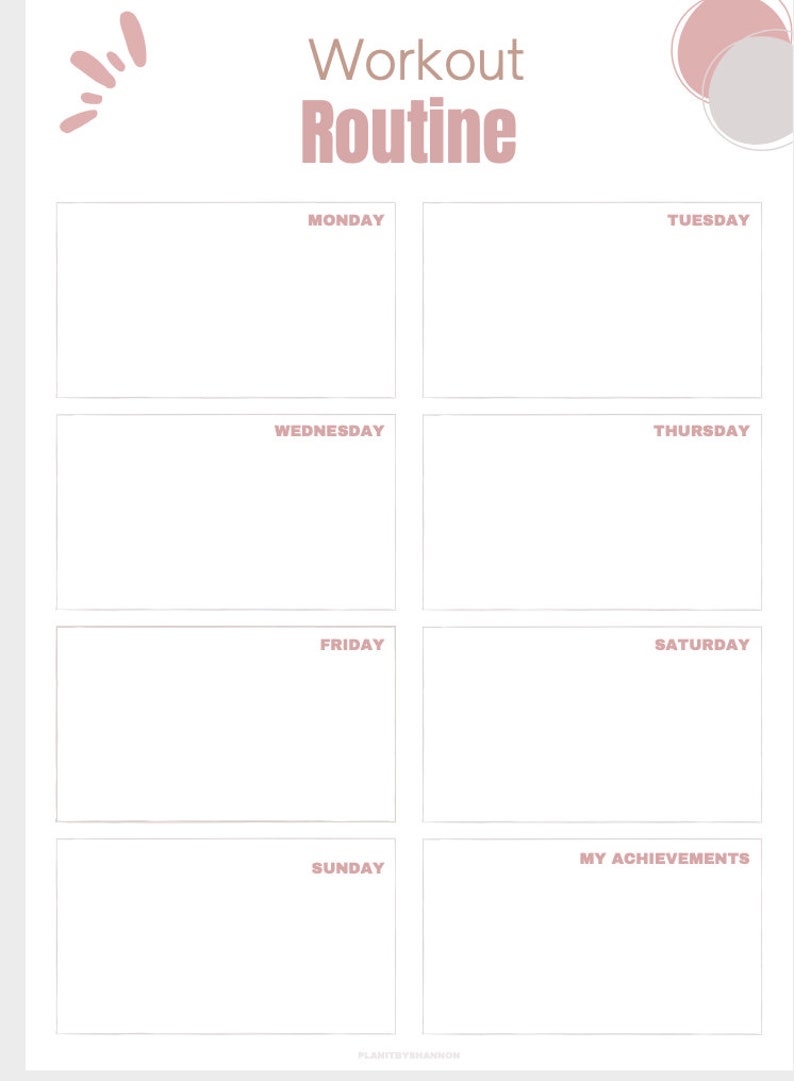 Daily Workout Routine - Etsy