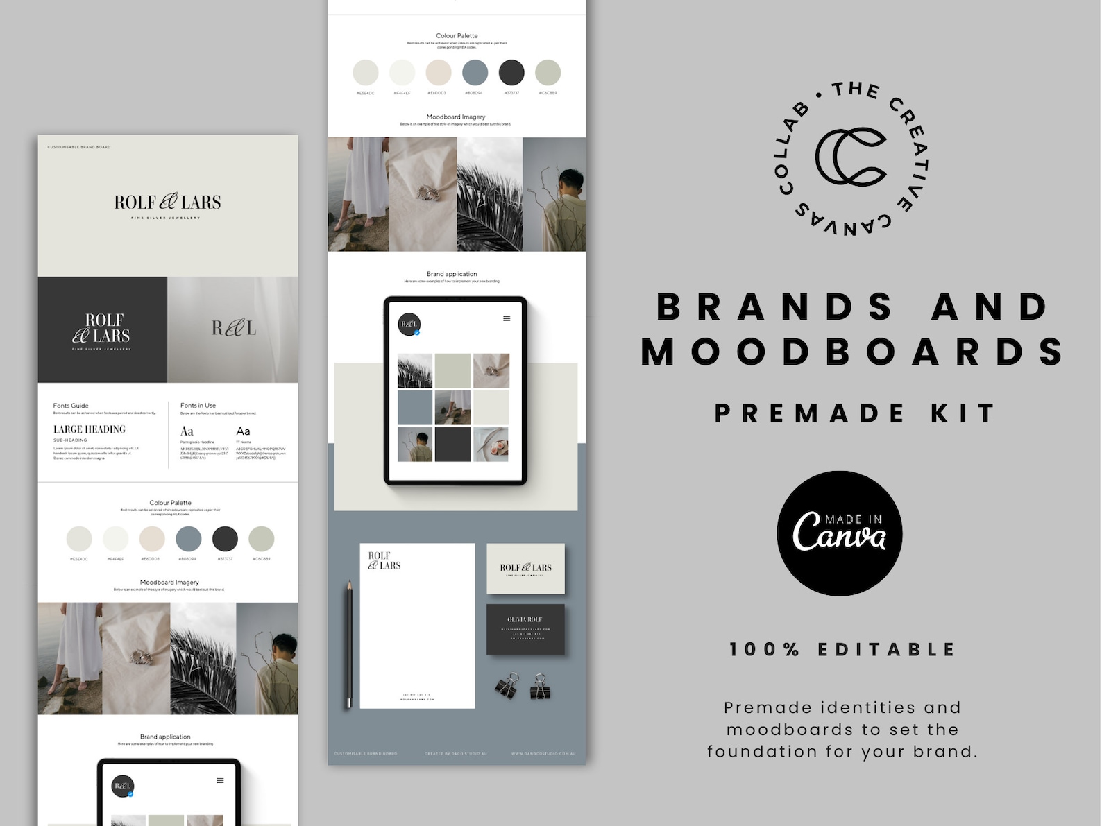 Brand and Mood Board Premade Template Kit - Etsy