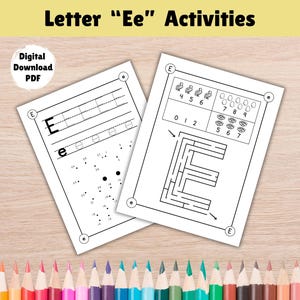 Letter E Activity Sheet, Preschool Alphabet Curriculum Letter of the ...