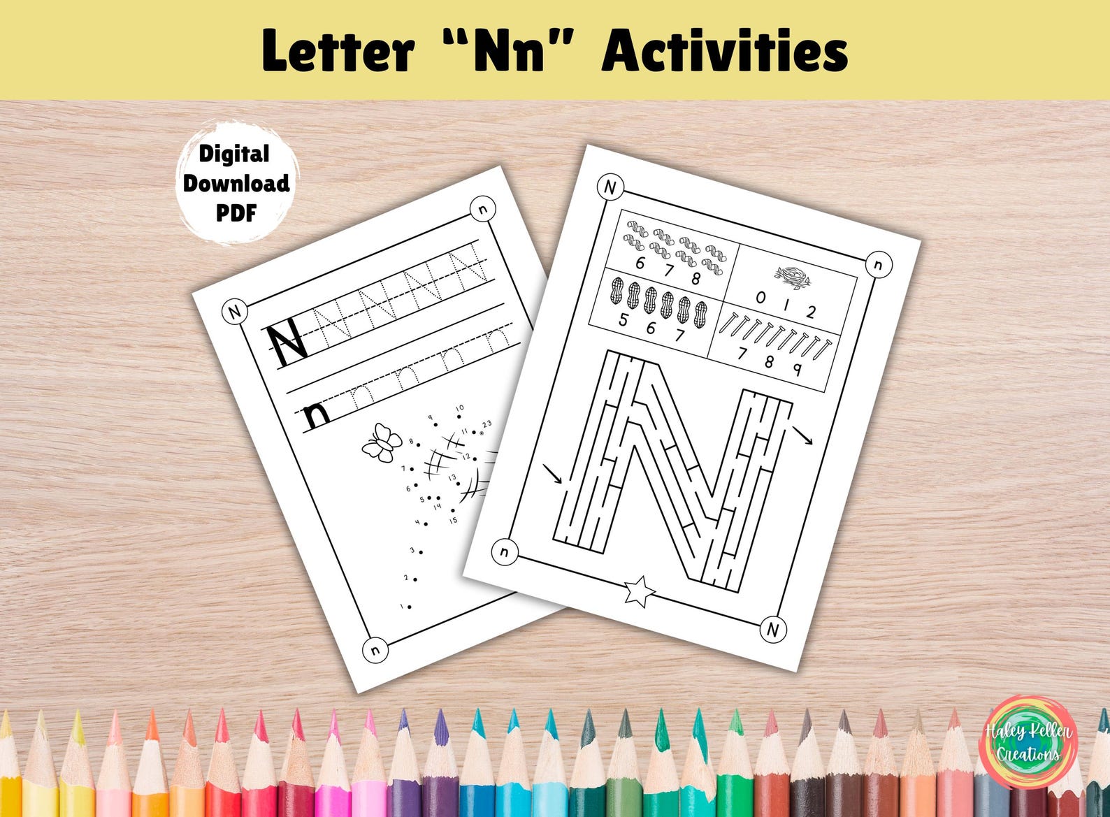 Letter N Activity Sheet, Preschool Alphabet Curriculum Letter of the ...