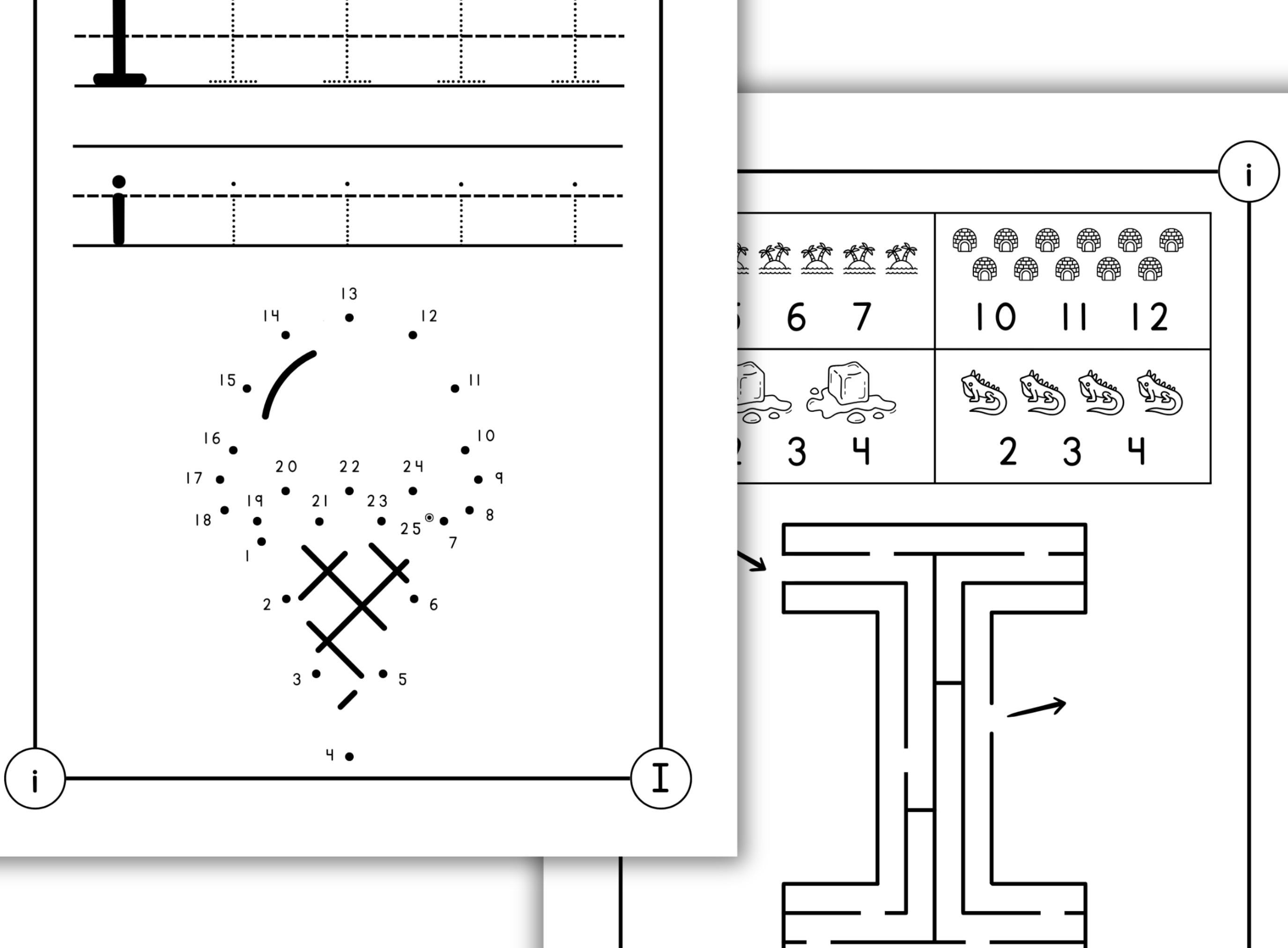 Letter I Activity Sheet, Preschool Alphabet Curriculum Letter of the ...
