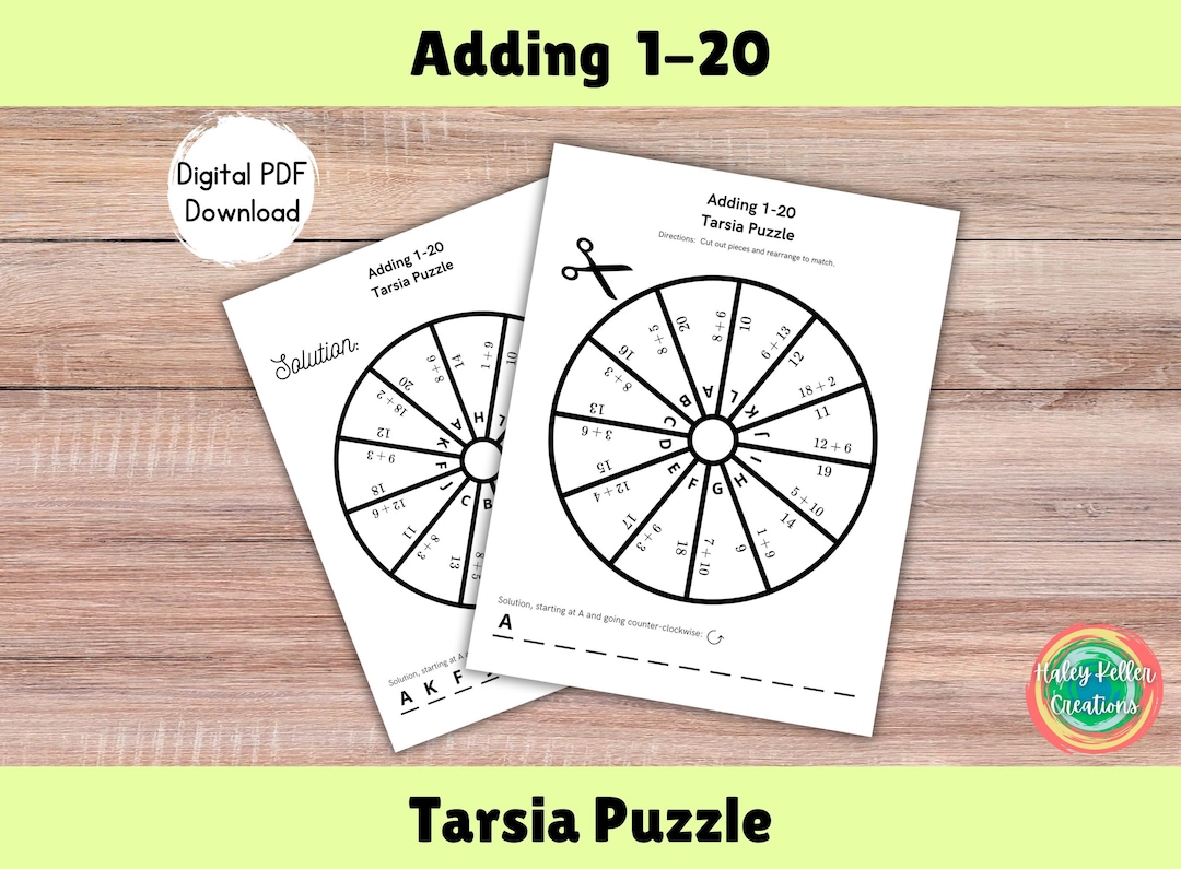 Practice Adding 1-20 | Math Tarsia Puzzle Download | Basic Operations ...