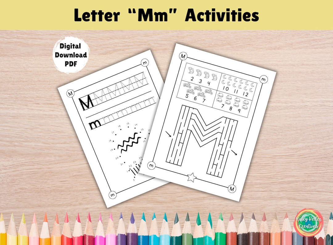 Letter M Activity Sheet, Preschool Alphabet Curriculum Letter of the ...