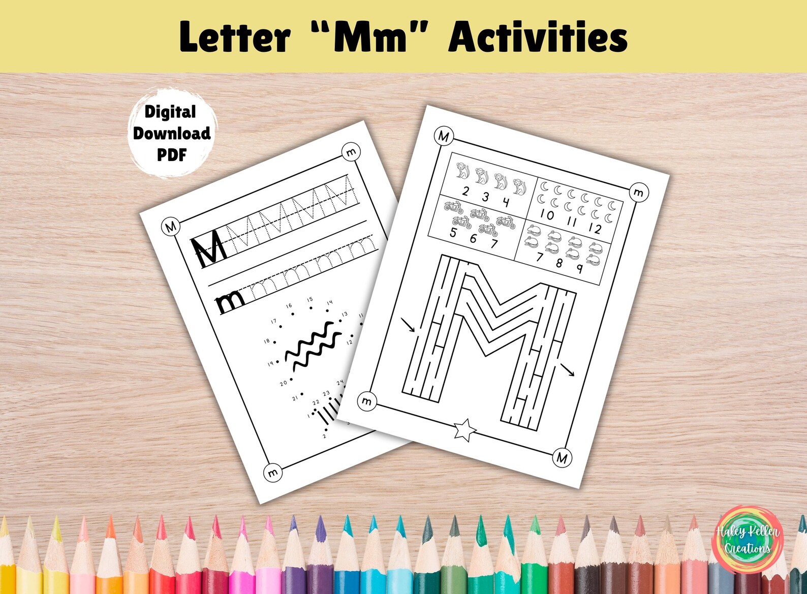 Letter M Activity Sheet, Preschool Alphabet Curriculum Letter of the ...