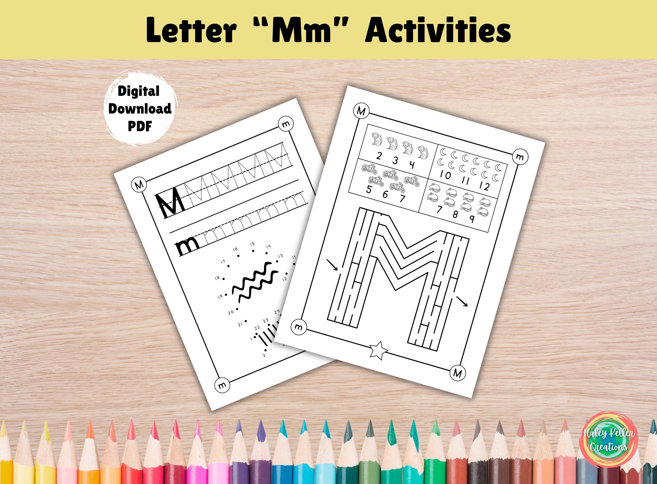 Letter M Activity Sheet, Preschool Alphabet Curriculum Letter of the ...