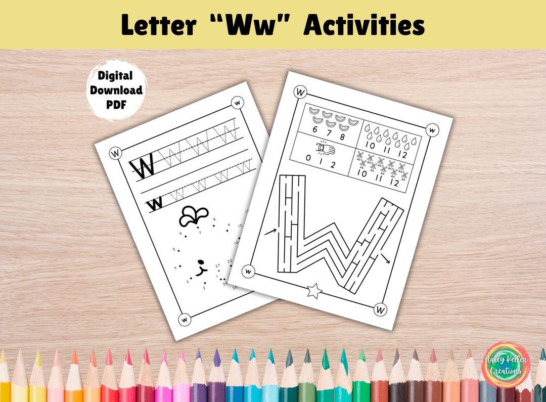 Letter W Activity Sheet, Preschool Alphabet Curriculum Letter of the ...