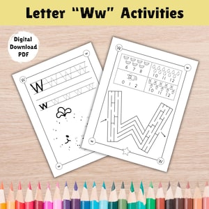 Letter W Activity Sheet, Preschool Alphabet Curriculum Letter of the ...