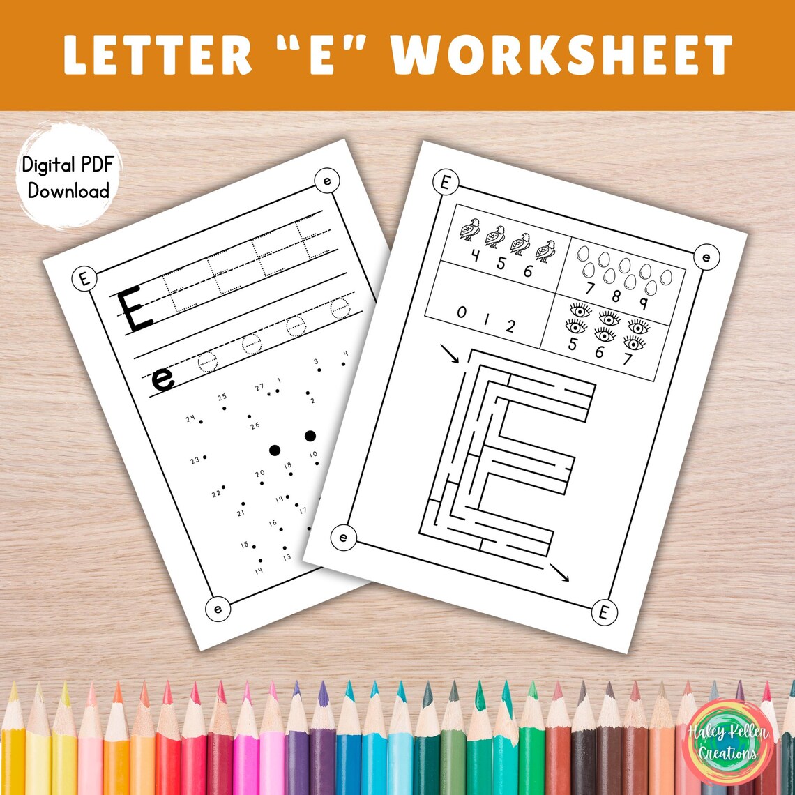Alphabet Letter Worksheet Letter E Letter of the Day Letter of the Week ...