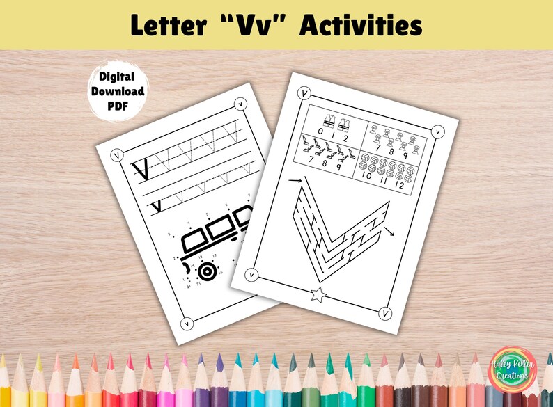 Letter V Activity Sheet, Preschool Alphabet Curriculum Letter of the ...