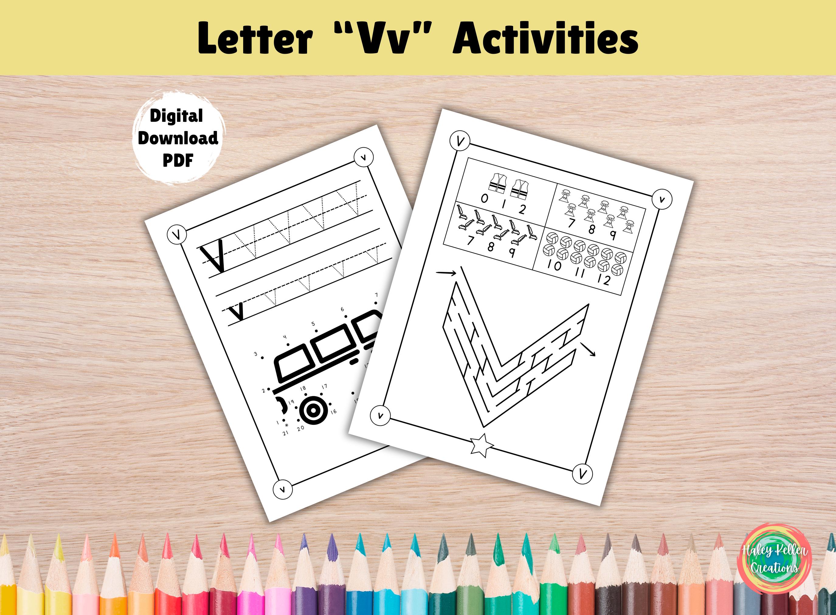 Letter V Activity Sheet, Preschool Alphabet Curriculum Letter of the ...