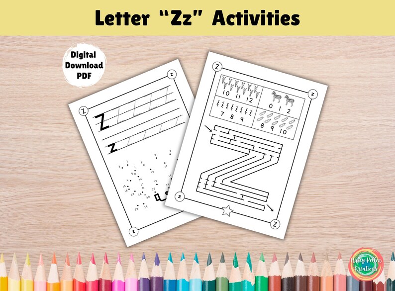 Letter Z Activity Sheet, Preschool Alphabet Curriculum Letter of the ...