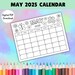 May 2025 Coloring Calendar Printable May Calendar Activity Monthly ...