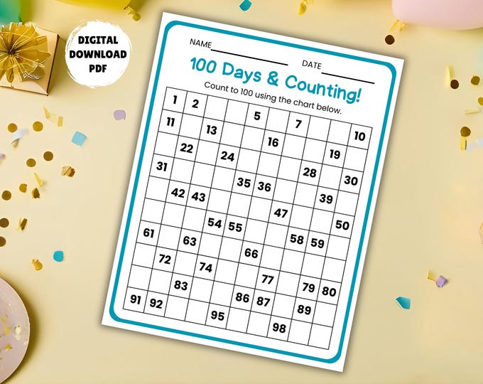 100 Days of School Printable Tracker, 100th Day of School Countdown ...