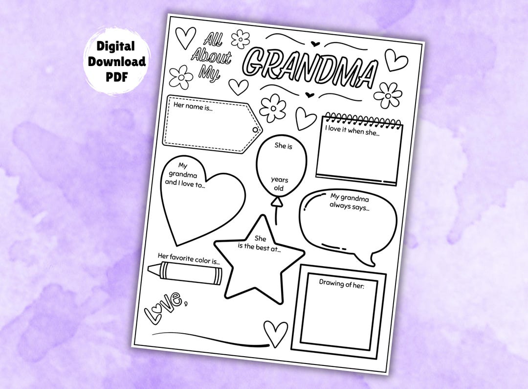 All About My Grandma Fill in Template, Grandparents Day Activity ...