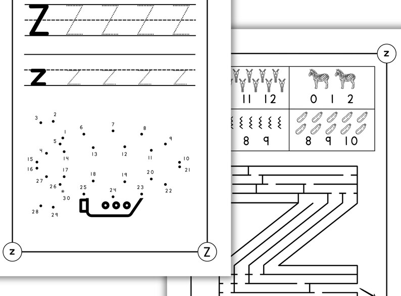 Letter Z Activity Sheet, Preschool Alphabet Curriculum Letter of the ...