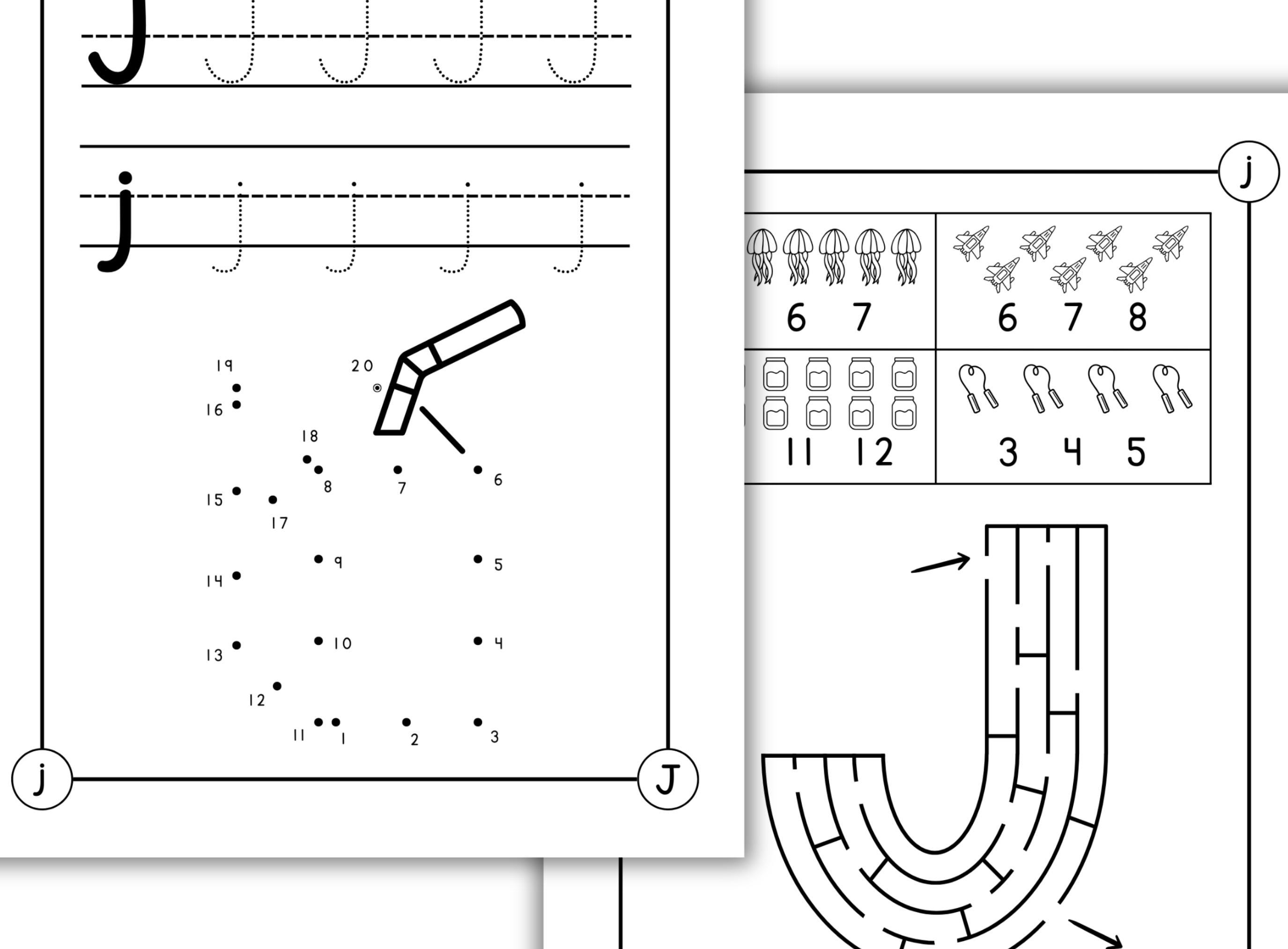 Letter J Activity Sheet, Preschool Alphabet Curriculum Letter of the ...
