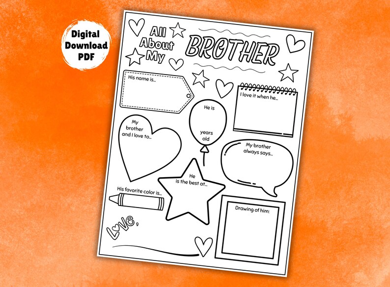 All About My Family Fill in Template, Mothers Day, Fathers Day ...