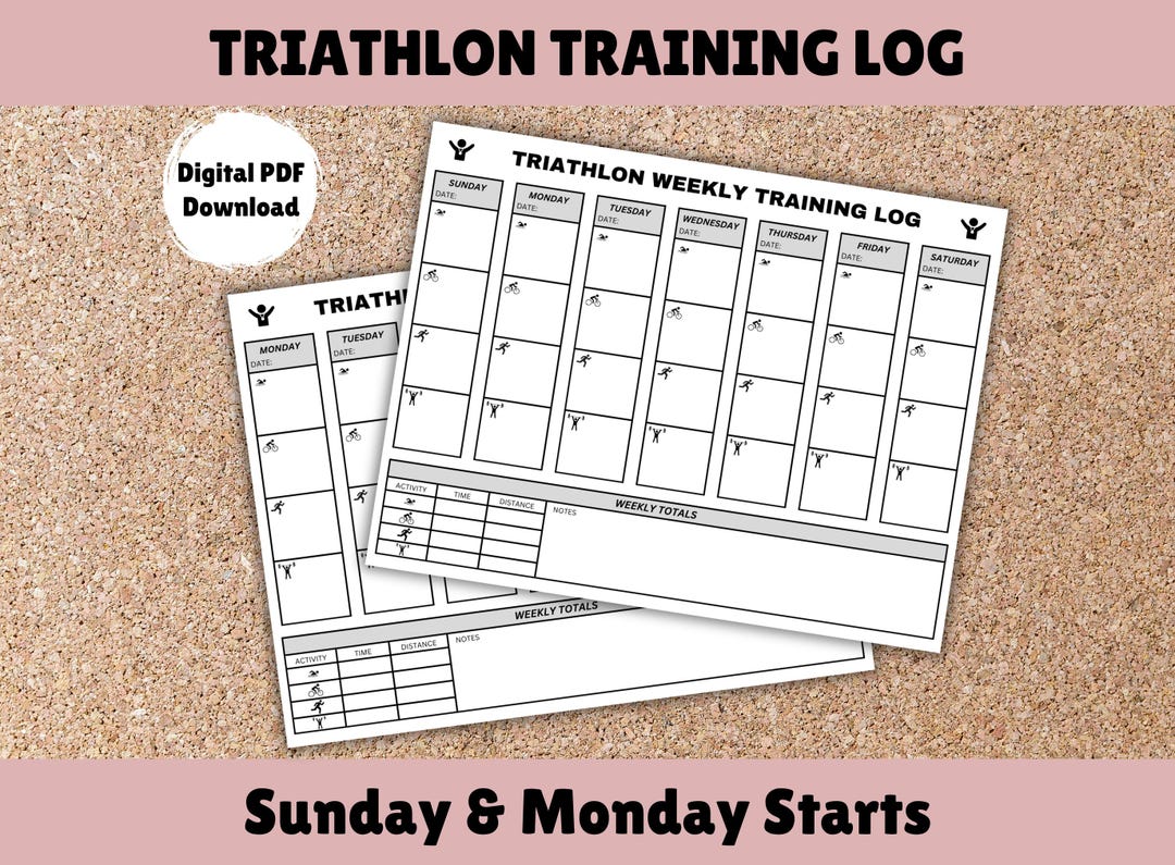 Triathlon Training Log | Weekly Tri Workout Planner | Printable ...