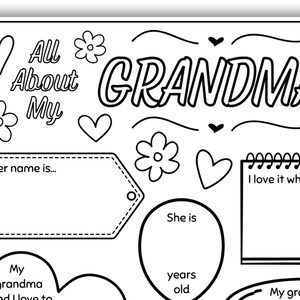 All About My Grandma Fill in Template, Grandparents Day Activity ...