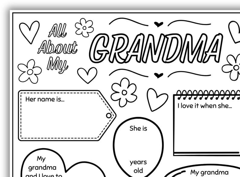 All About My Grandma Fill in Template, Grandparents Day Activity ...