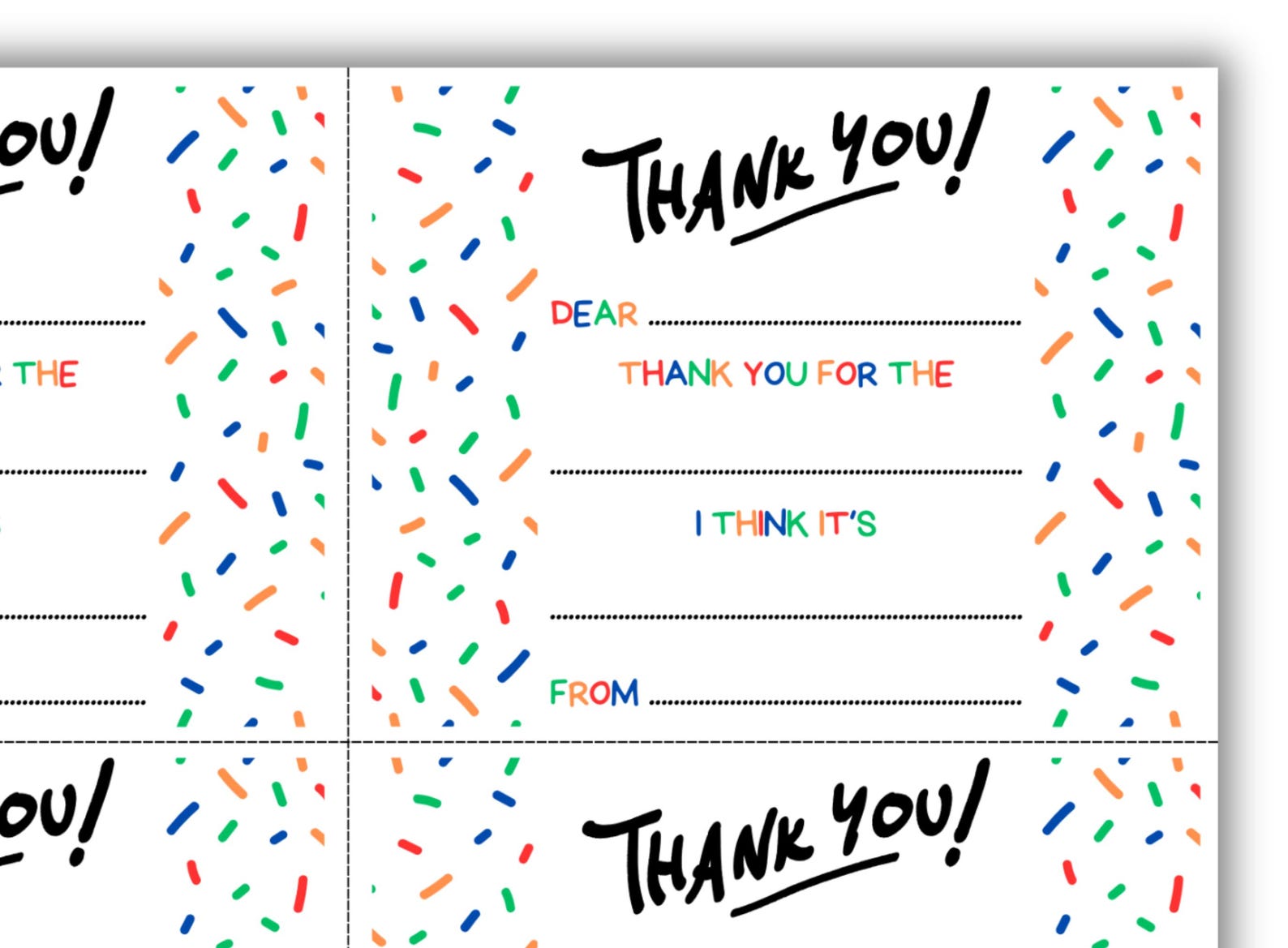 Printable Kids Fill in the Blank Thank You Card, Kids Printable Thank ...